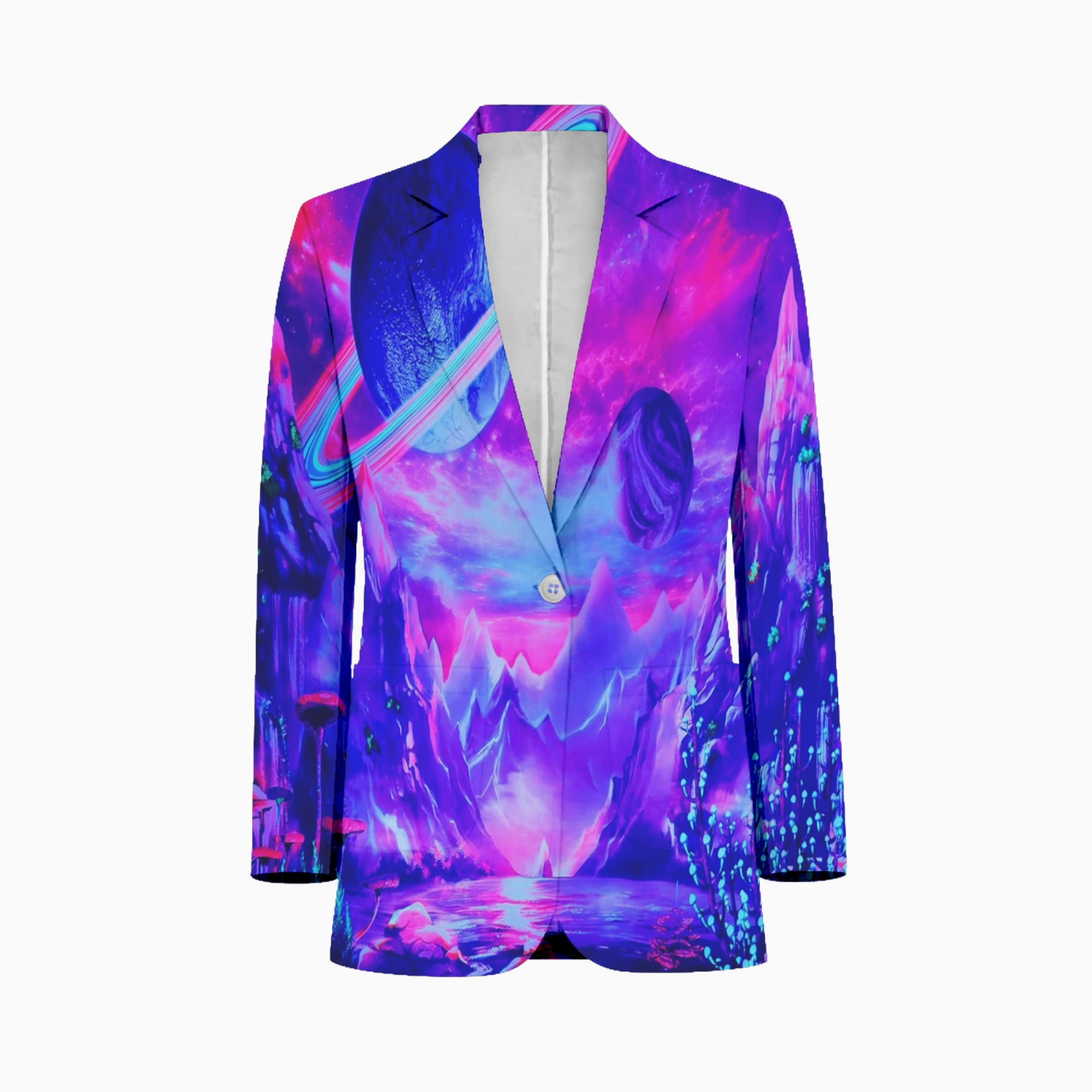 Psychedelic Galaxy Space Customized Men's Suits full man Shawl Collar ...