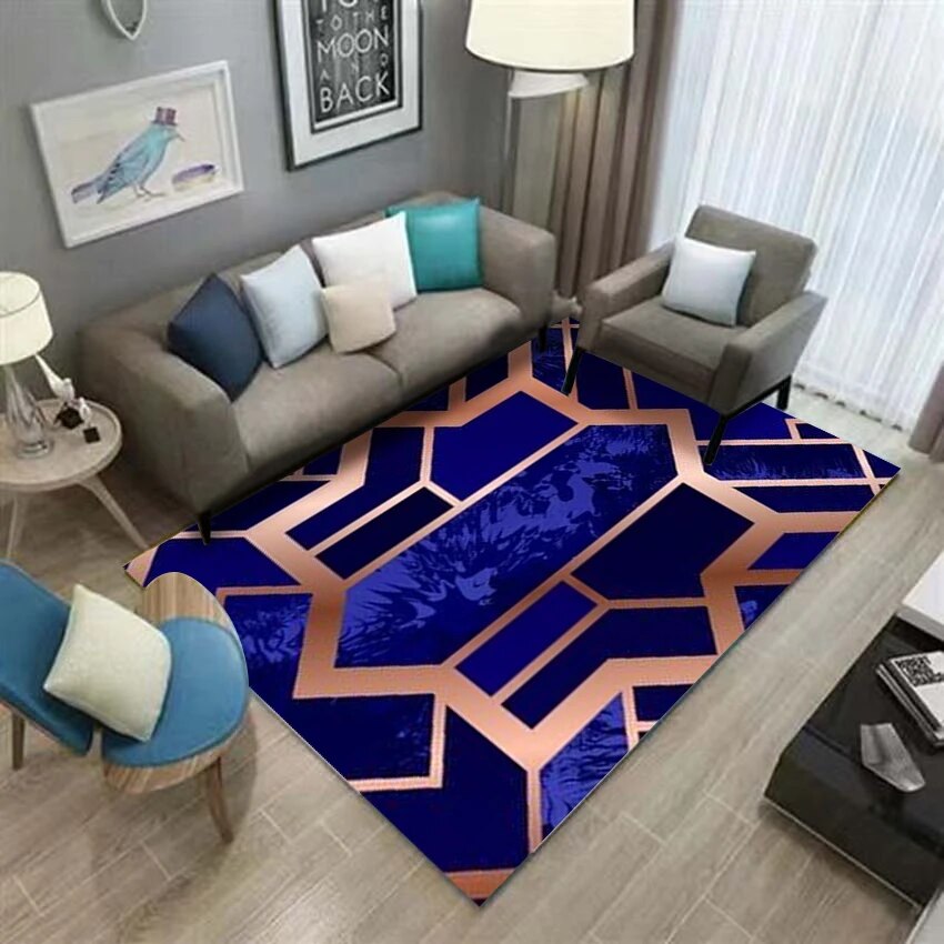 Psychedelic Geometric Carpet Table Living Room Carpets 3D Printed ...