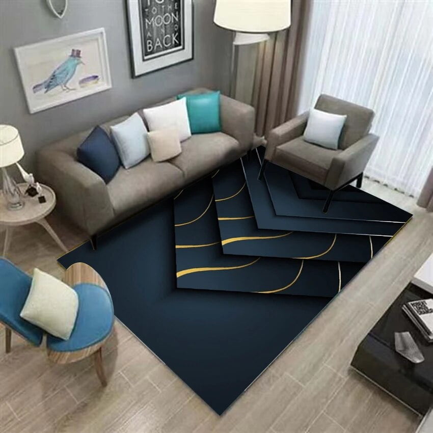 Psychedelic Geometric Carpet Table Living Room Carpets 3D Printed ...