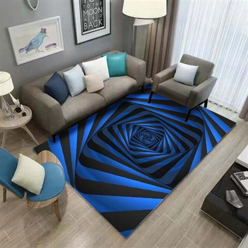 Psychedelic Geometric Carpet Table Living Room Carpets 3D Printed ...