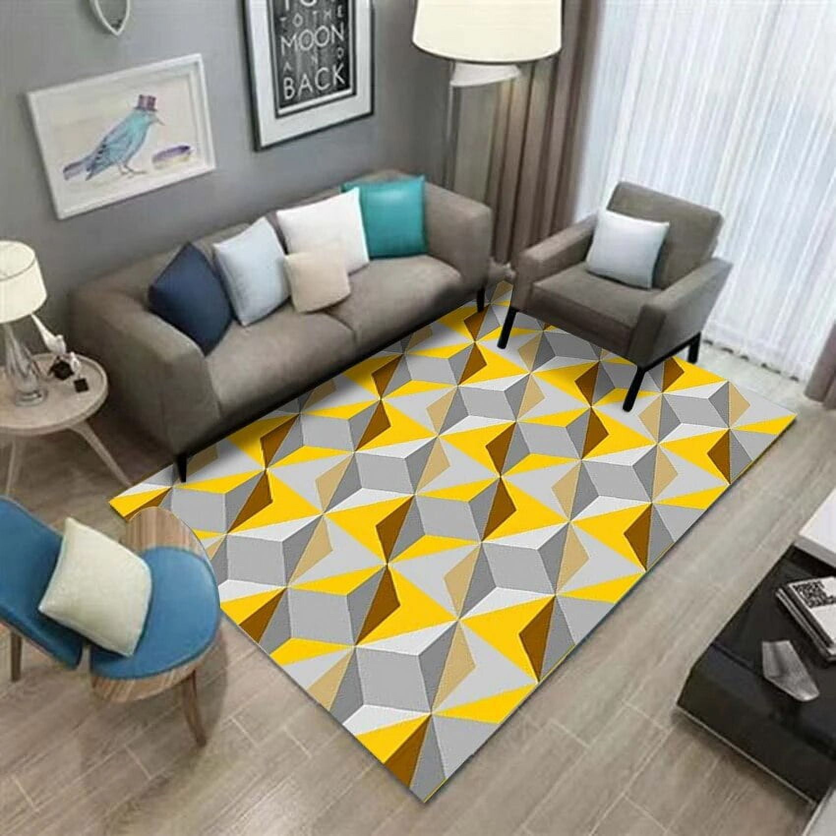 Psychedelic Geometric Carpet Table Living Room Carpets 3D Printed ...