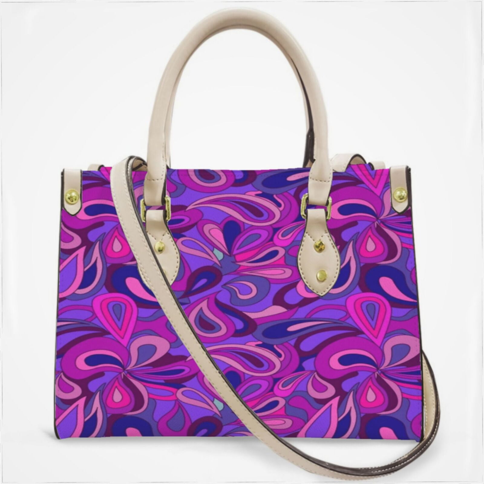 Psychedelic Hippie Purple Tears Cross Body Bags For Women Small Leather ...