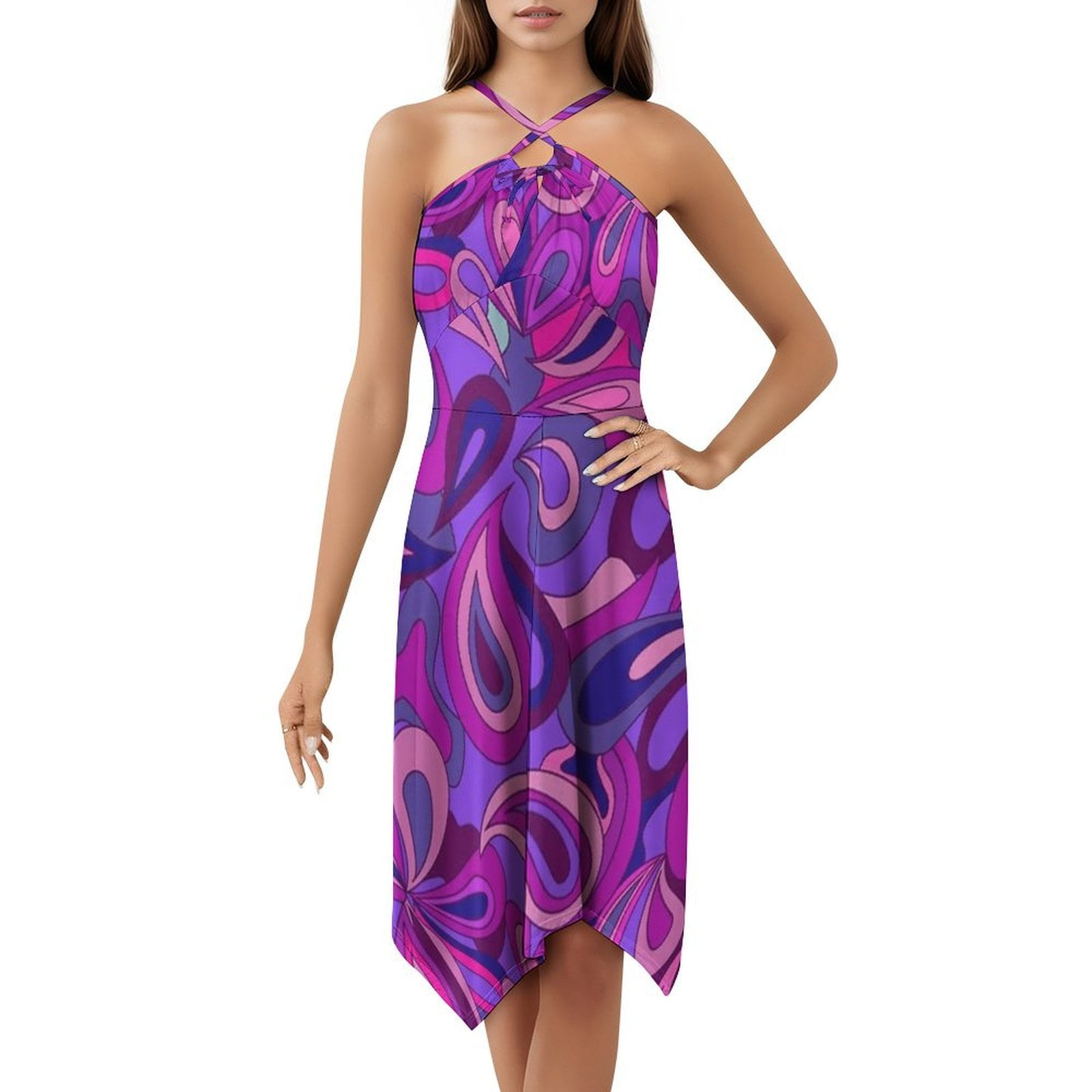 Psychedelic Hippie Purple Tears Dress Elegant Party Dresses Evening ...