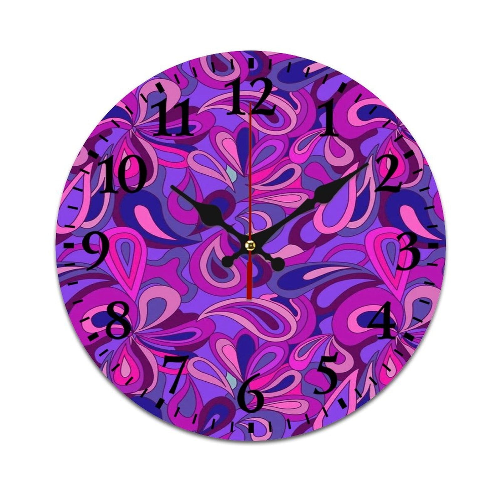 Psychedelic Hippie Purple Tears Wall Clock Modern Design Clocks Wall Hanging Home Office School ...