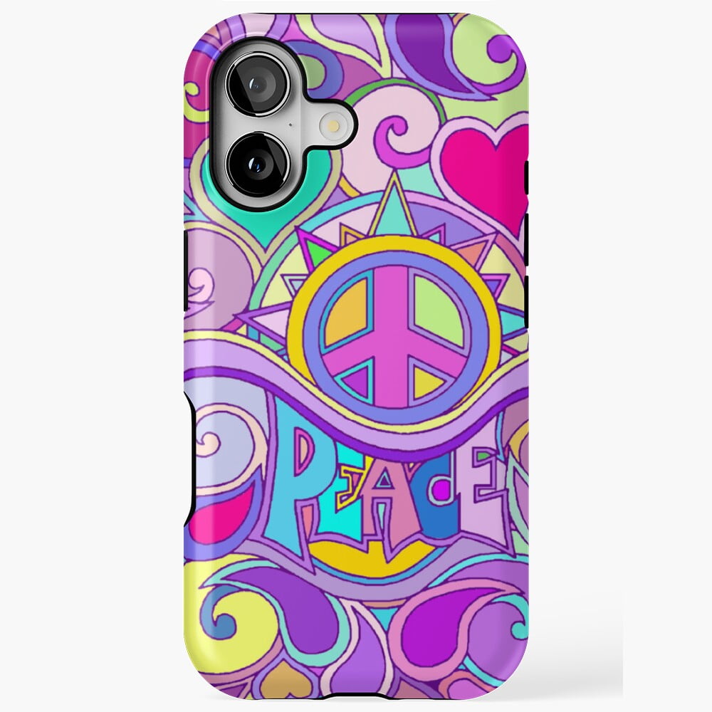 Psychedelic Hippy Retro Peace Art Compatible Phone Case for iPhone 11 ...