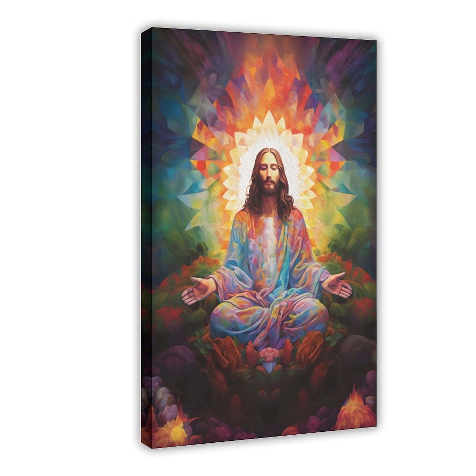 Psychedelic Jesus Art, Trippy Jesus, Meditating Jesus Painting, Christ ...