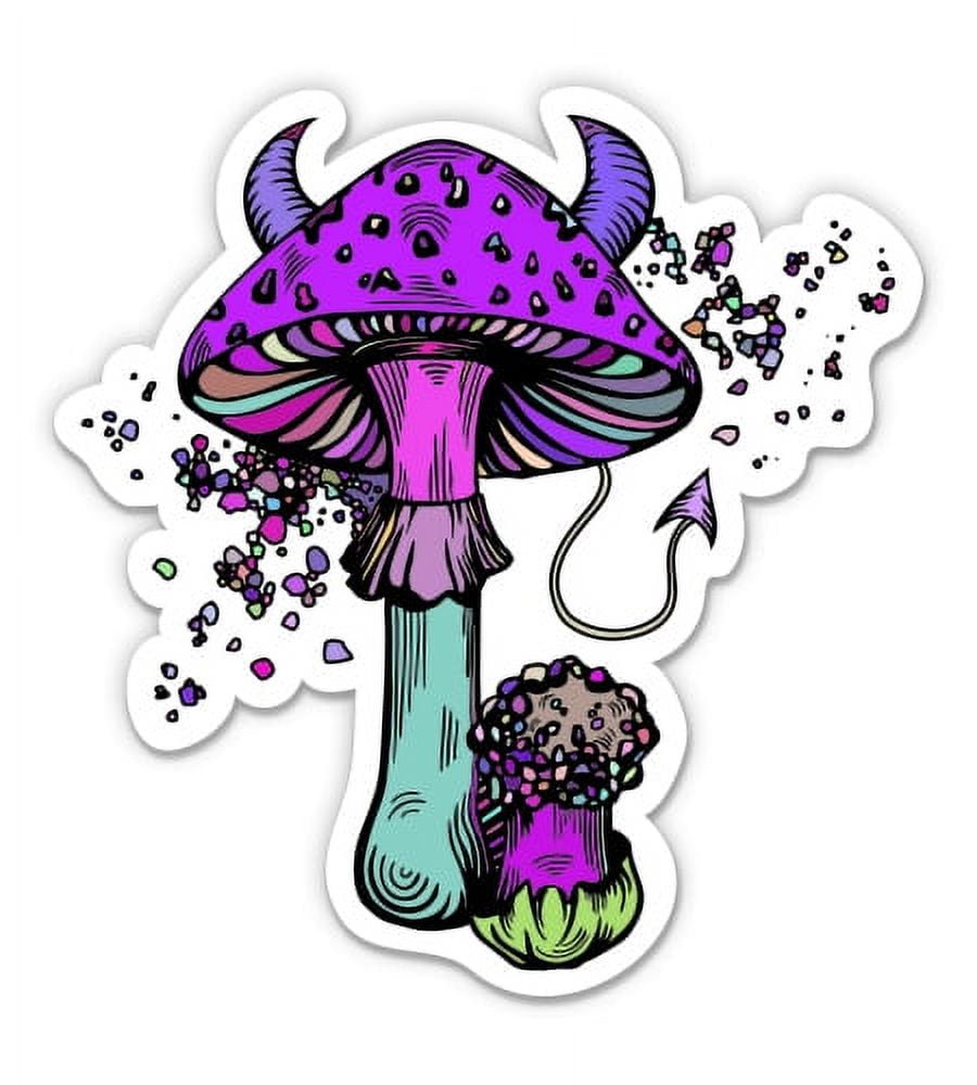 Psychedelic Magic Mushrooms - 12" Vinyl Sticker Waterproof Decal ...