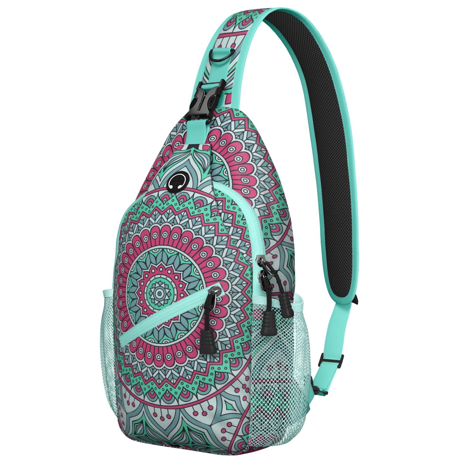 Psychedelic Mandala Sling Backpack for Women, Trippy Abstract Crossbody ...