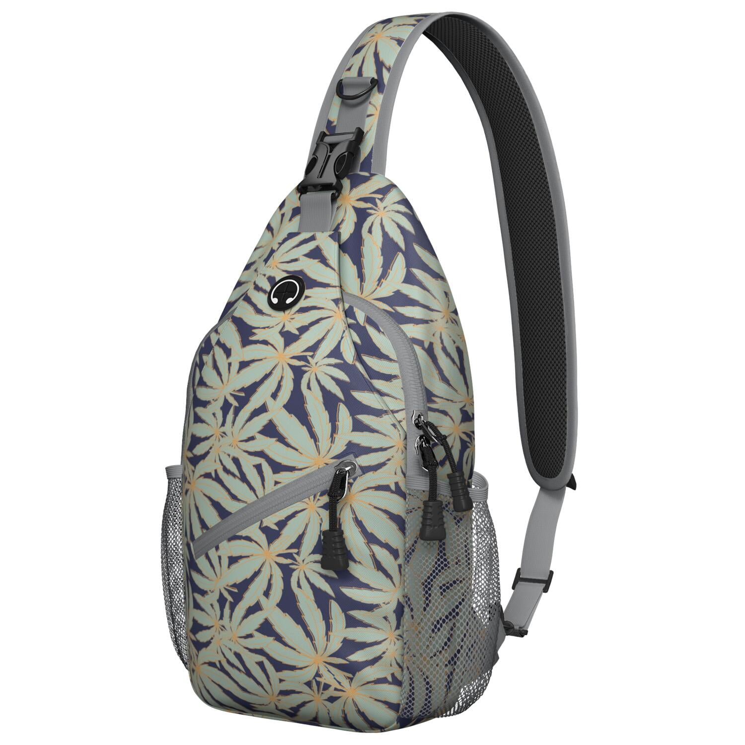 Psychedelic Marijuana Leaf Sling Backpack, Trippy Cannabis Crossbody ...