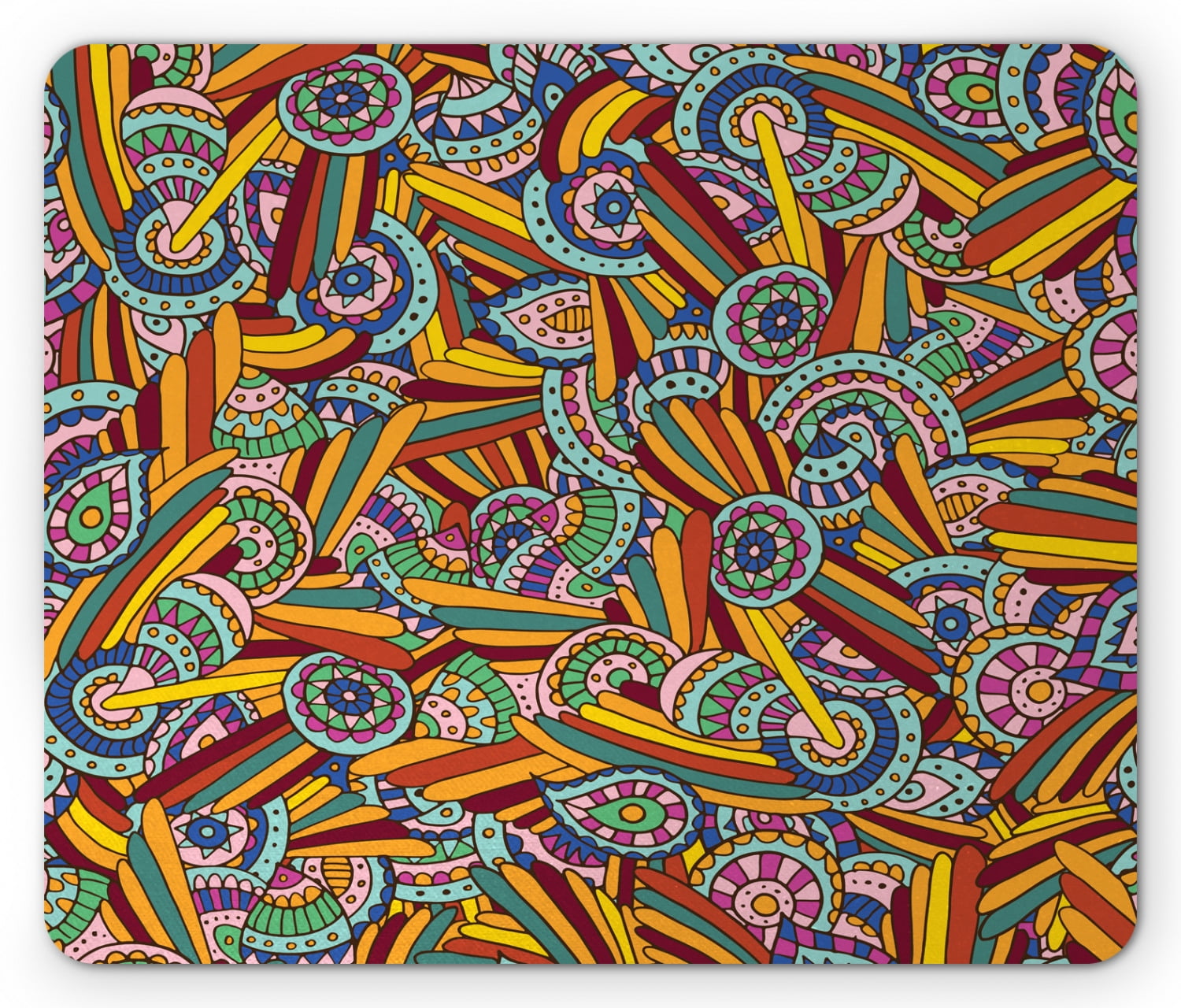 Psychedelic Mouse Pad, Funky and Hippie Composition with Abstract ...