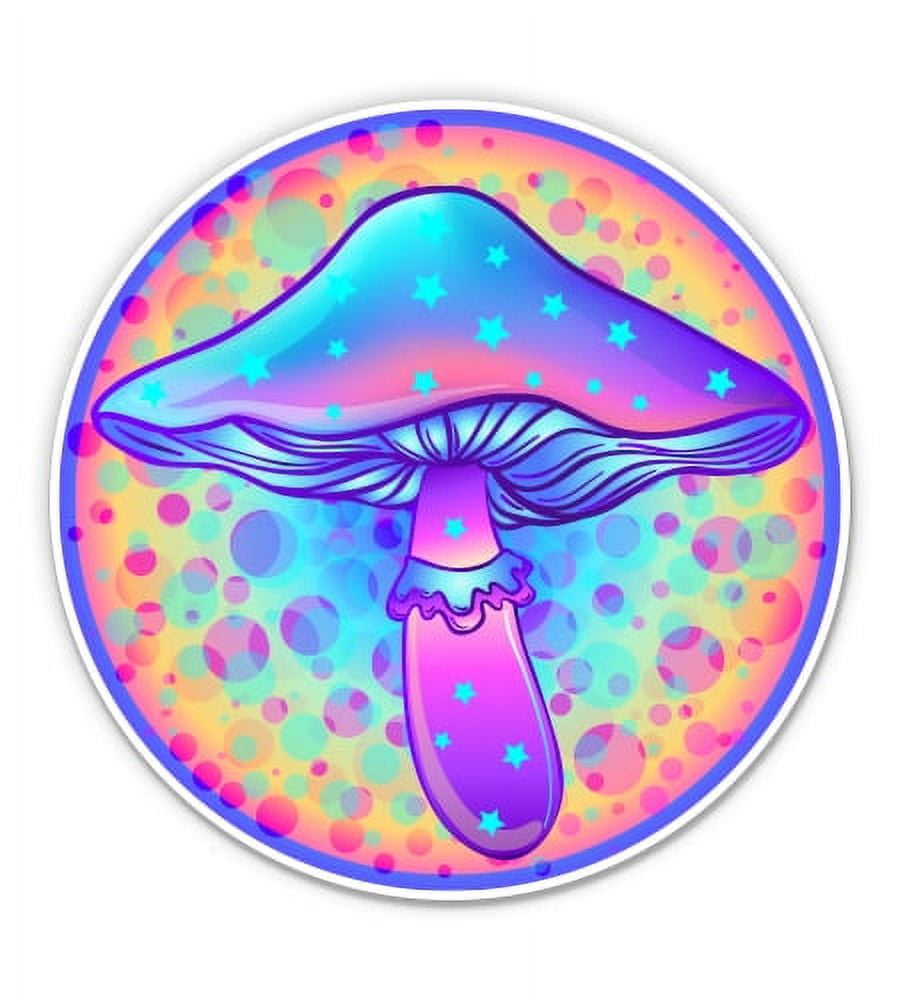 Psychedelic Mushroom Colorful - 5" Vinyl Sticker - For Car Laptop I-Pad ...