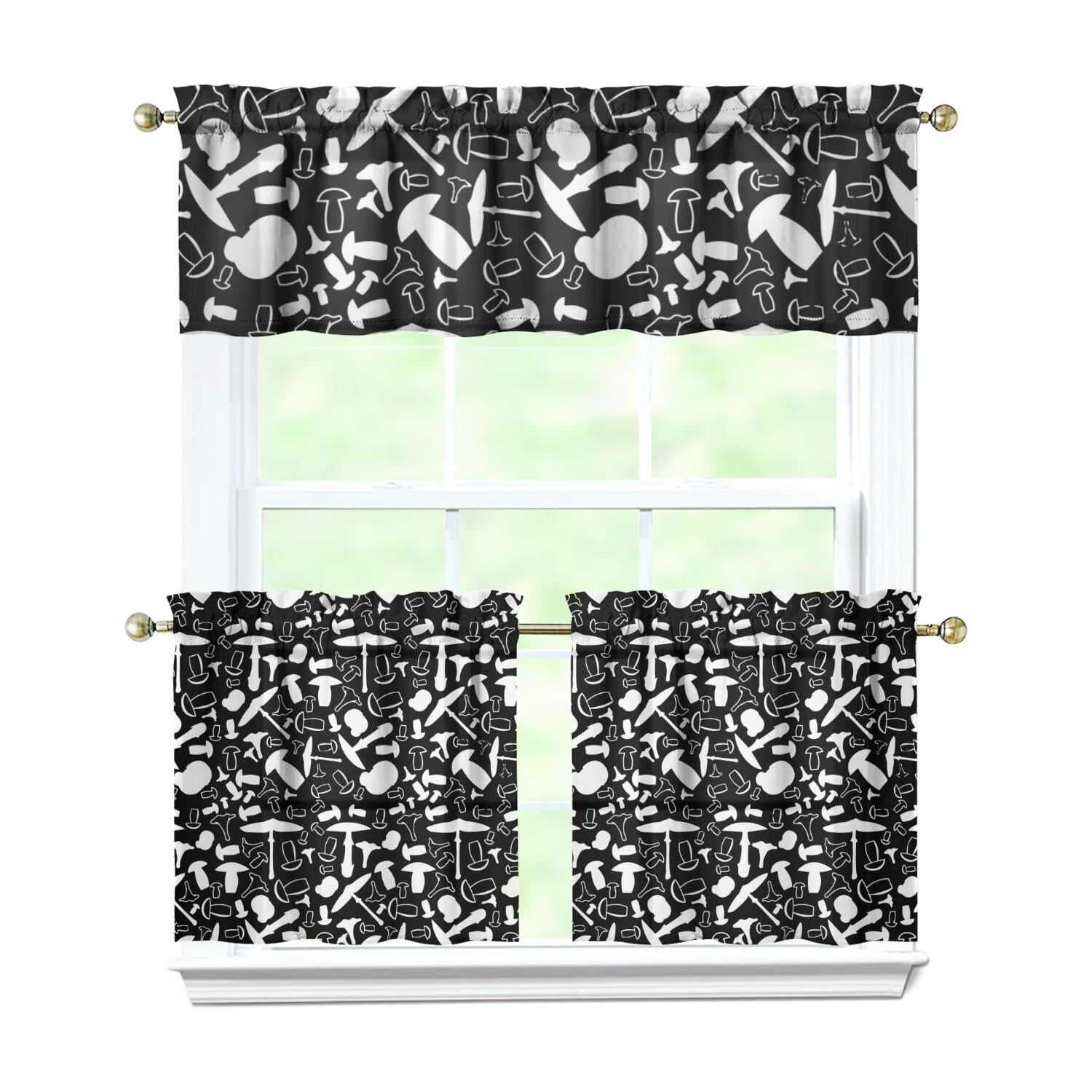 Psychedelic Mushroom Kitchen Curtains Set, Fairy Tale Mushroom and ...