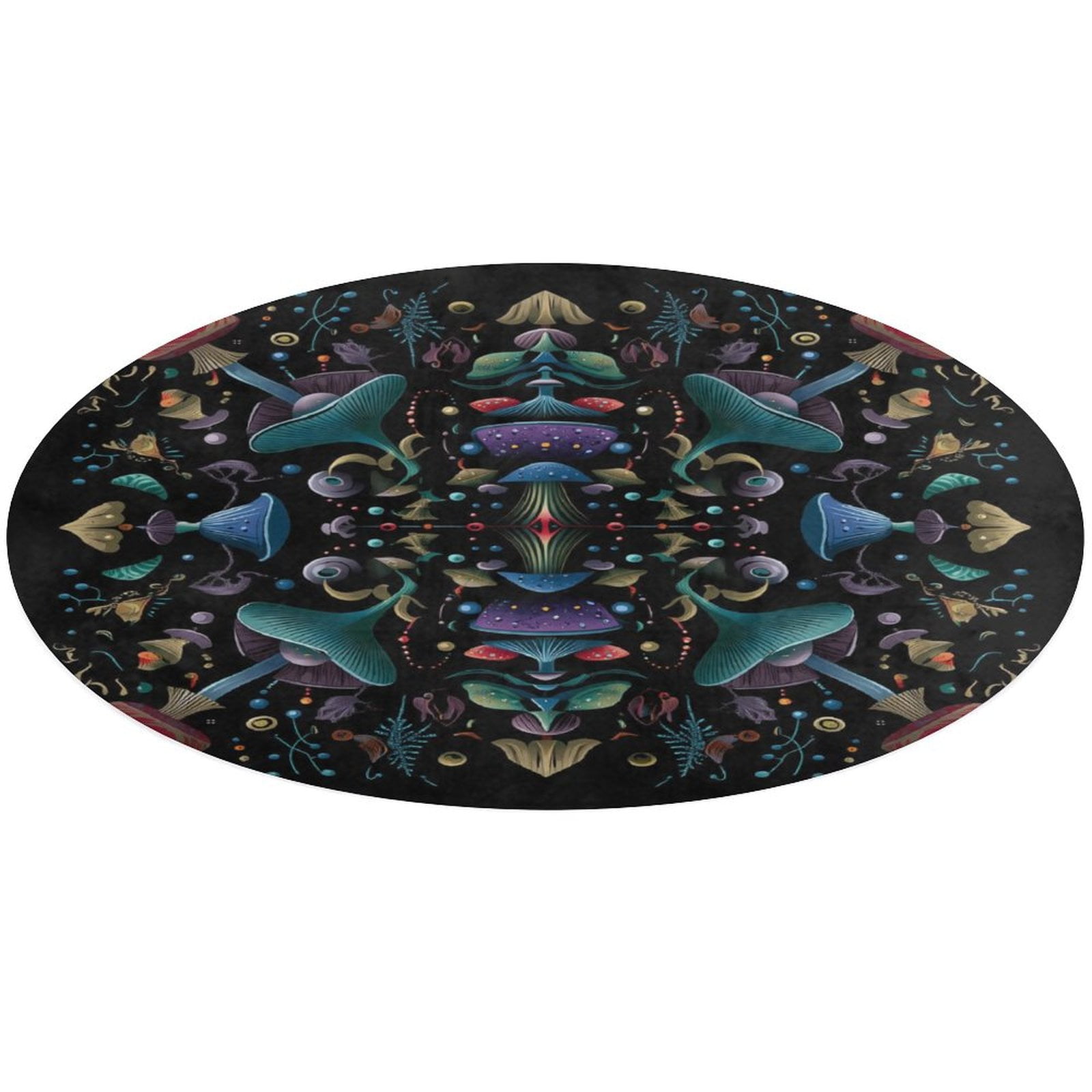 Psychedelic Mushroom Mandala Art Design Round Carpet Living Room Carpet ...