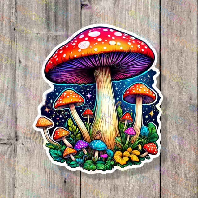 Psychedelic Mushroom Shroom Vinyl Laptop Water Bottle Waterproof ...