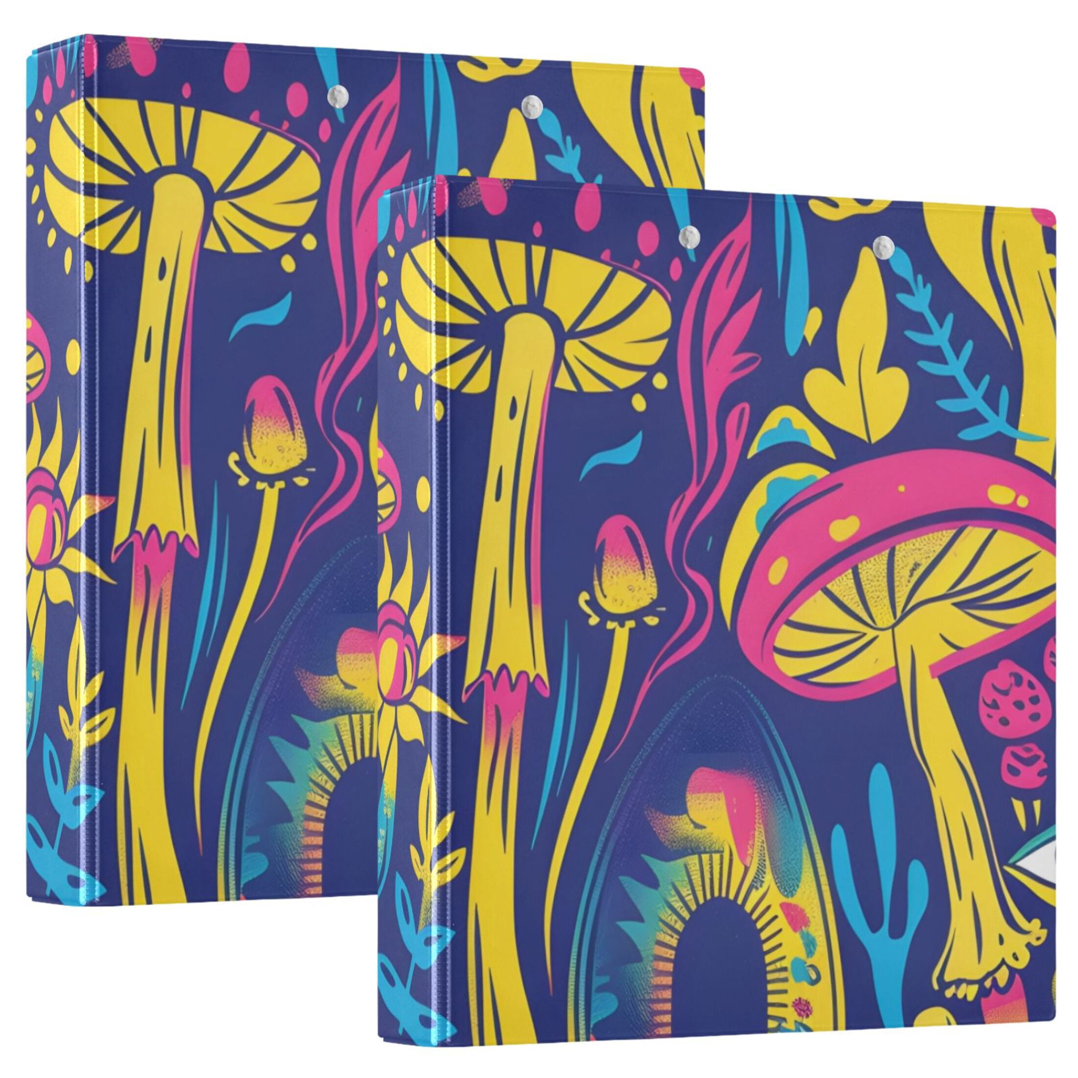Psychedelic Mushroom and Eye Hardcover 3 Ring Binder 1.5 inch Round ...