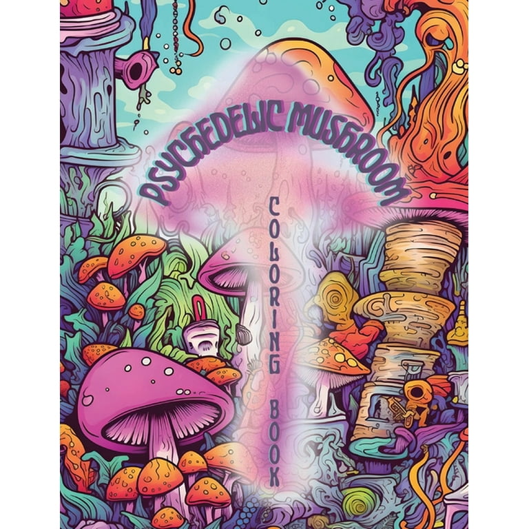 trippy mushroom coloring pages