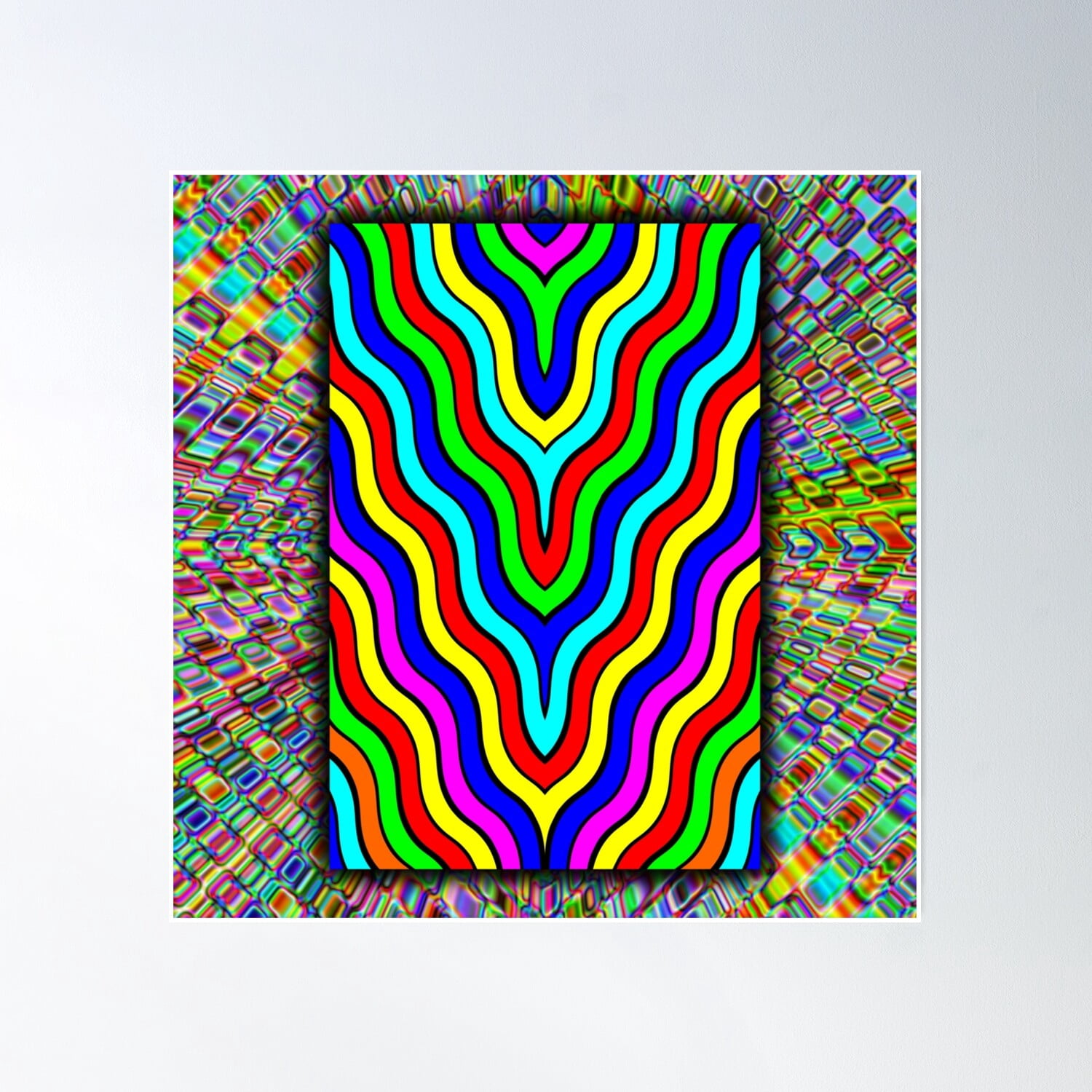 Psychedelic Pattern Poster Wall Art, Modern Wall Decor, 24x24 UNFRAMED ...