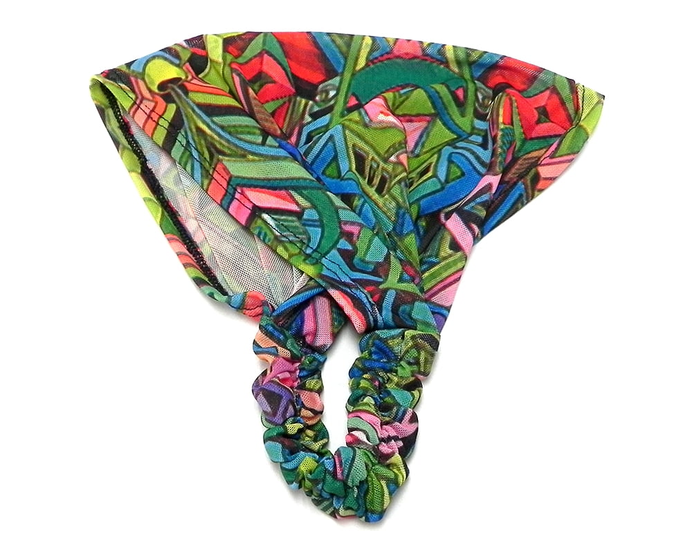 Psychedelic Pattern Sheer Chiffon Lightweight Elastic Headband ...