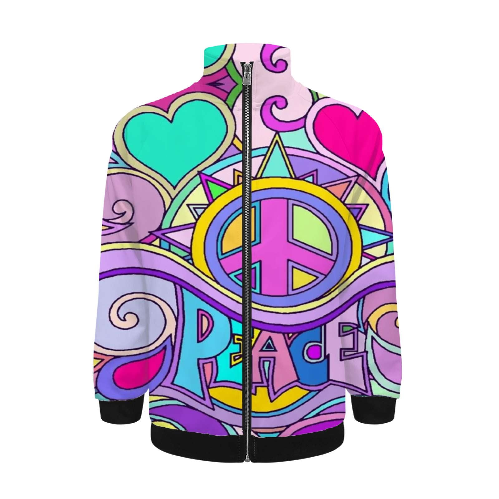 Psychedelic Peace Sign Art Prints Jacket Men's Street Cool Long Sleeves ...