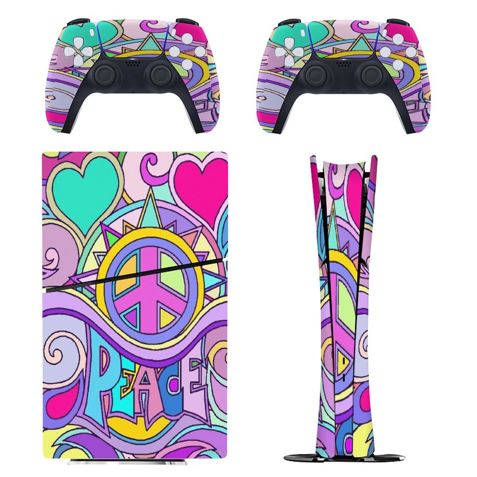 Psychedelic Peace Sign Art Prints PS5/PS5 Pro/PS5 Slim Digital Disc ...