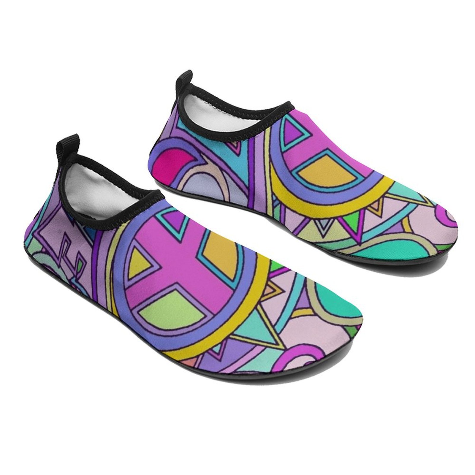 Psychedelic Peace Sign Art Prints Water Shoes Beach Slip-on Shoes for ...