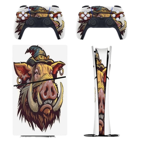 Psychedelic Pig Head Colorful PS5/PS5 Pro/PS5 Slim Digital Disc Skin ...