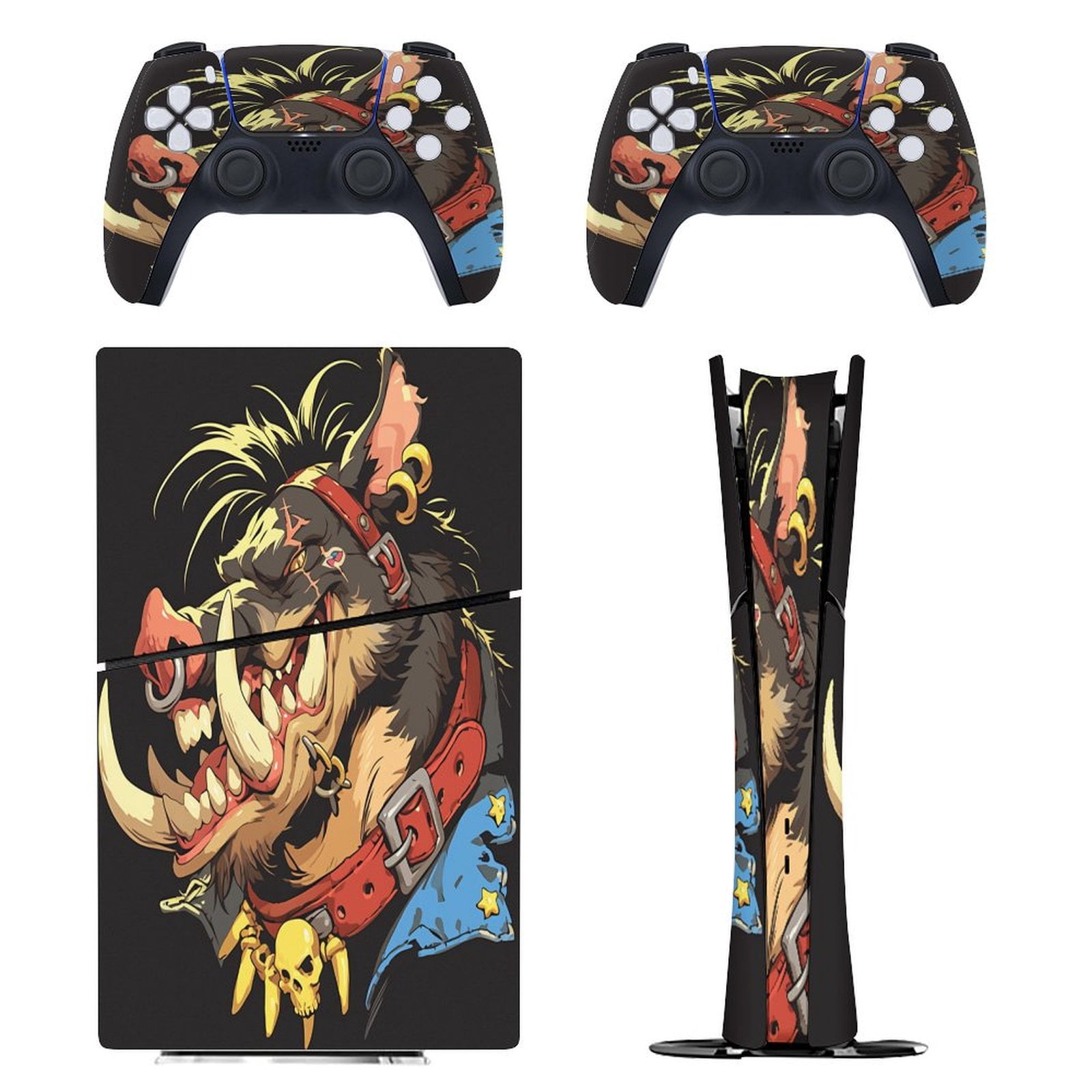 Psychedelic Pig Head Colorful PS5/PS5 Pro/PS5 Slim Digital Disc Skin ...