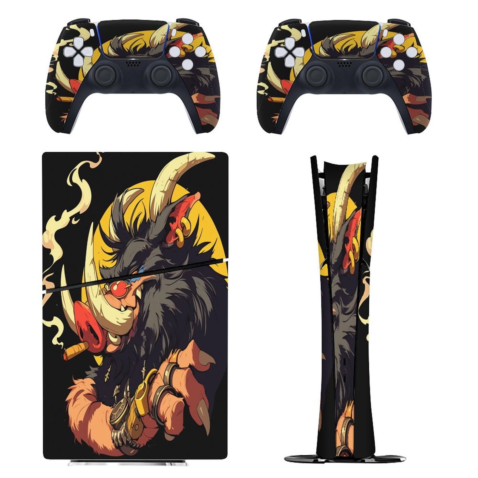 Psychedelic Pig Head Colorful PS5/PS5 Pro/PS5 Slim Digital Disc Skin ...