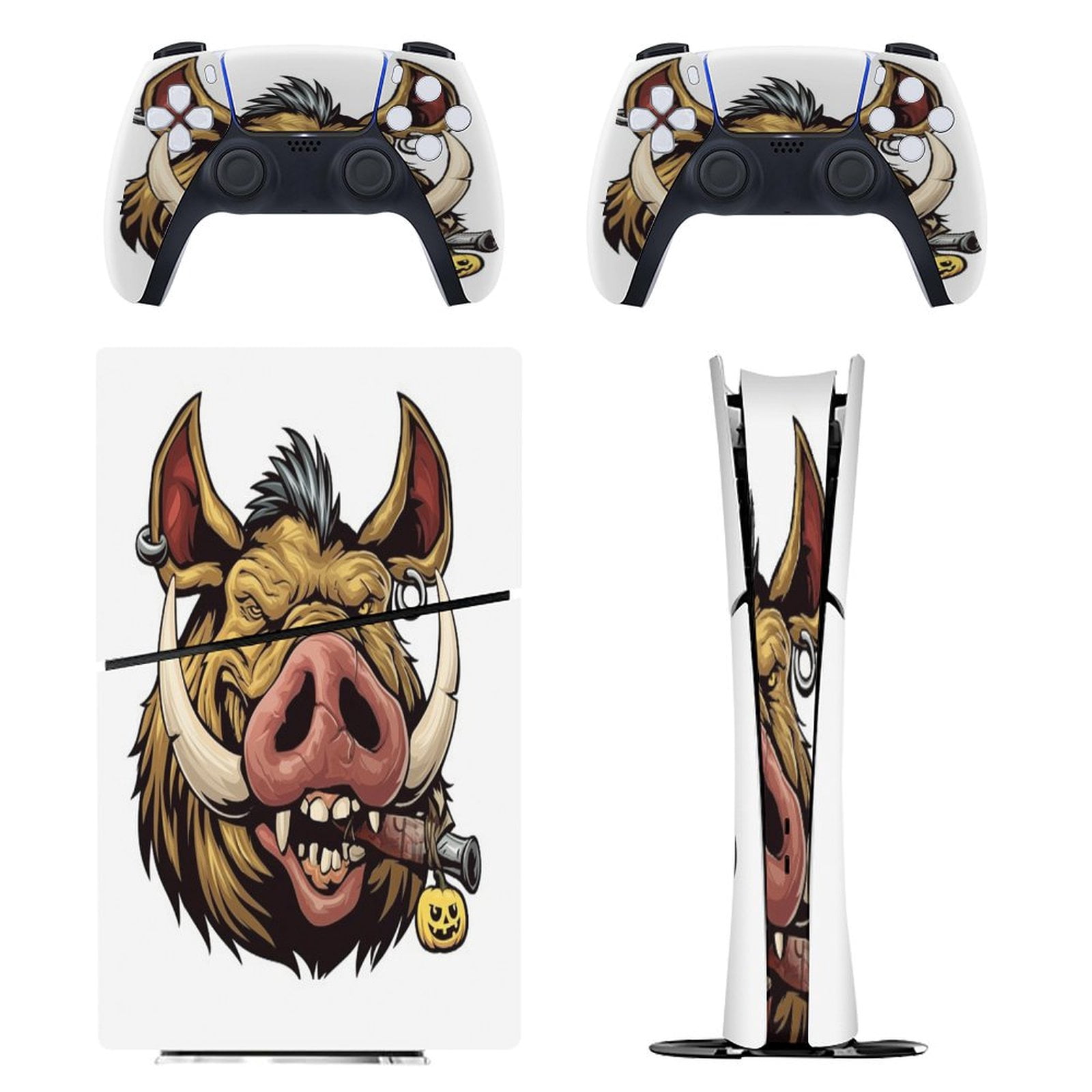 Psychedelic Pig Head Colorful PS5/PS5 Pro/PS5 Slim Digital Disc Skin ...