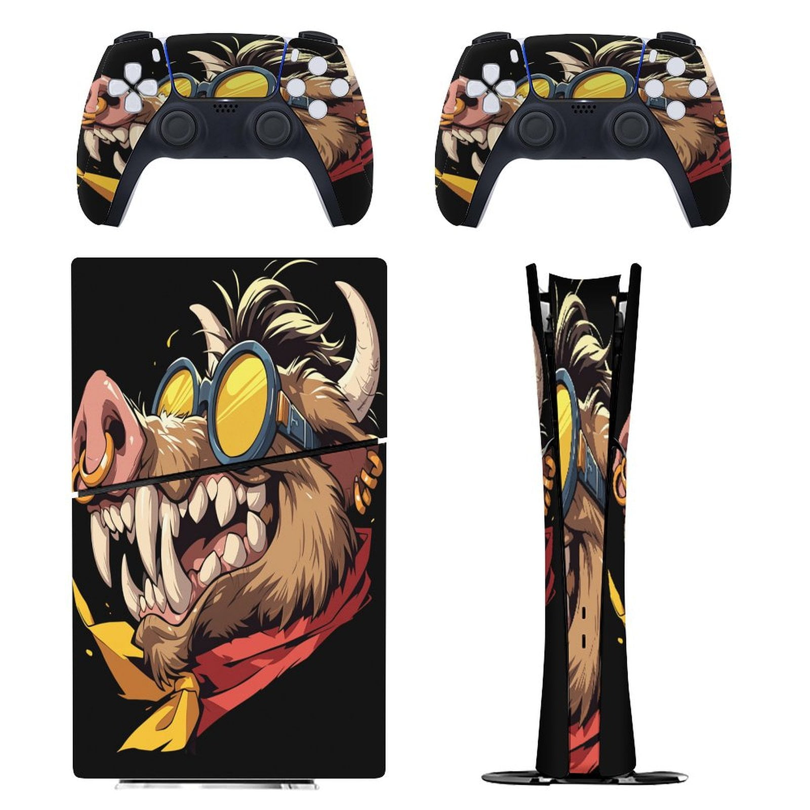 Psychedelic Pig Head Colorful PS5/PS5 Pro/PS5 Slim Digital Disc Skin ...