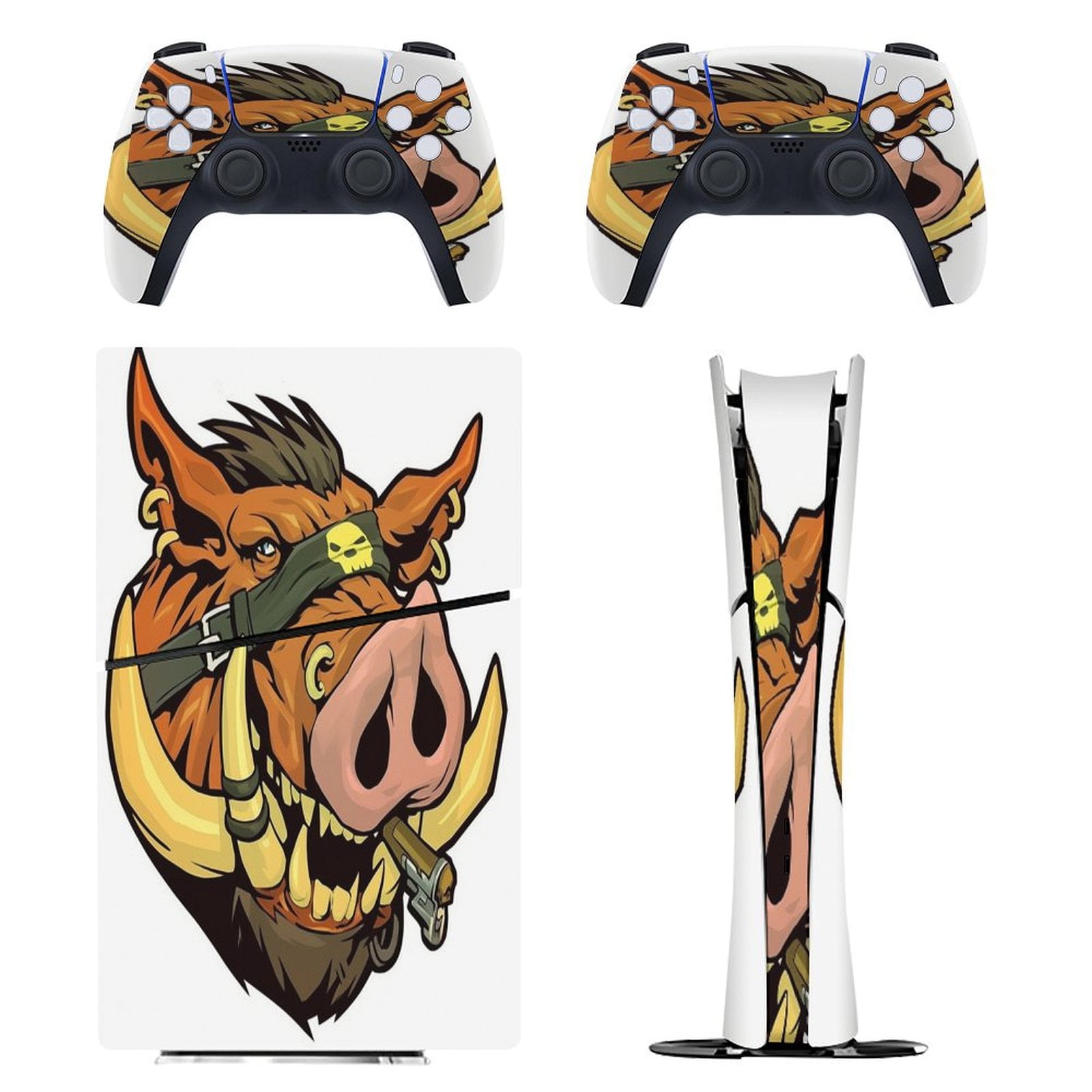 Psychedelic Pig Head Colorful PS5/PS5 Pro/PS5 Slim Digital Disc Skin ...