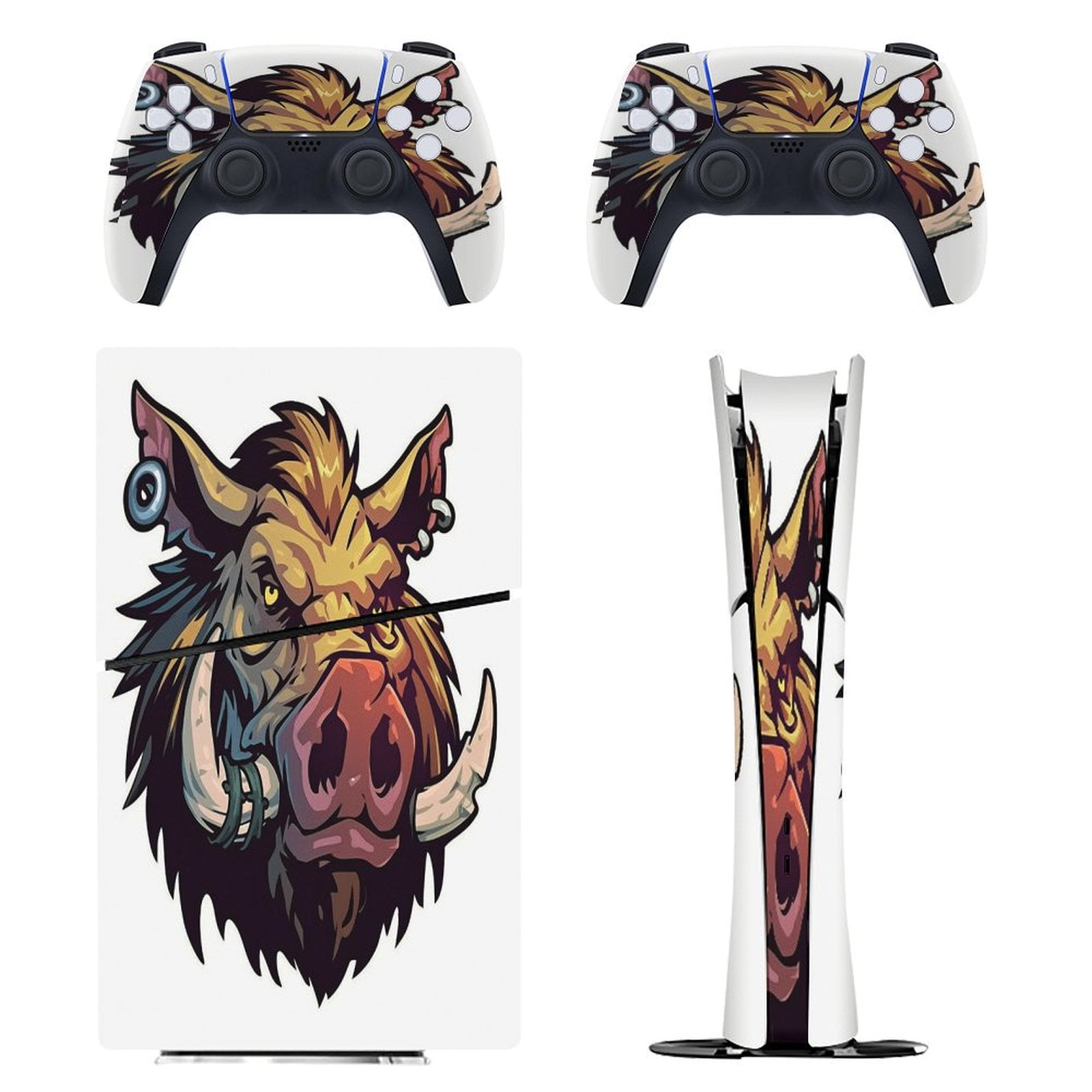 Psychedelic Pig Head Colorful PS5/PS5 Pro/PS5 Slim Digital Disc Skin ...