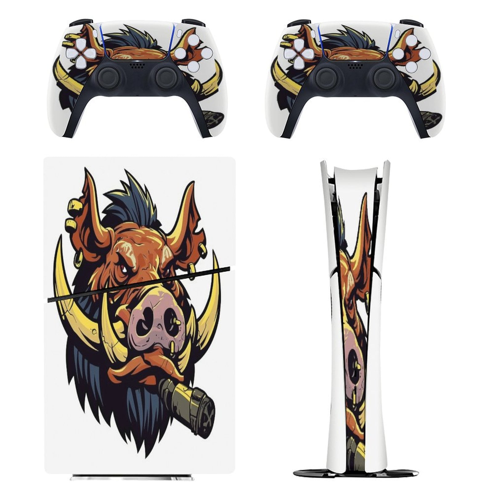 Psychedelic Pig Head Colorful PS5/PS5 Pro/PS5 Slim Digital Disc Skin ...