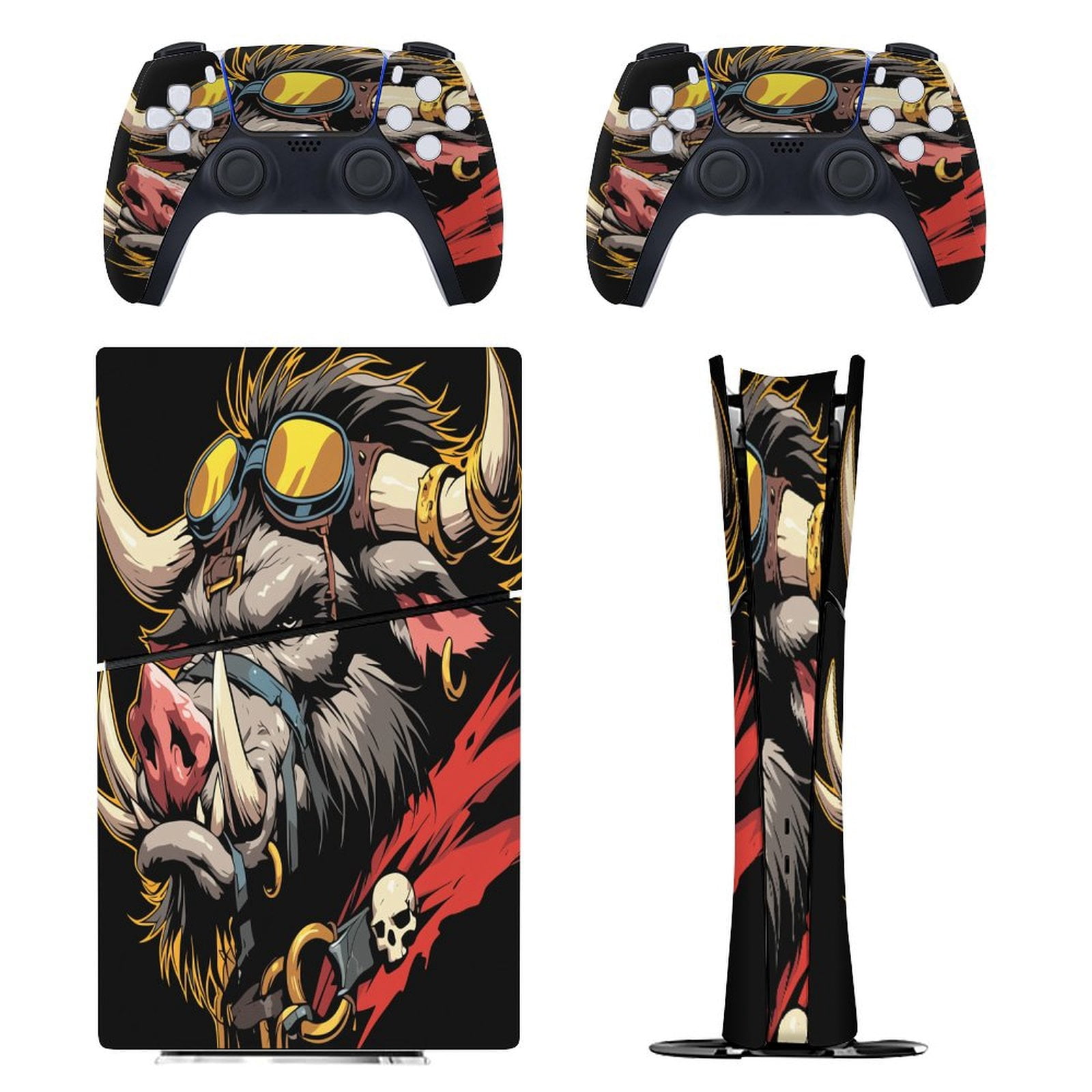 Psychedelic Pig Head Colorful PS5/PS5 Pro/PS5 Slim Digital Disc Skin ...