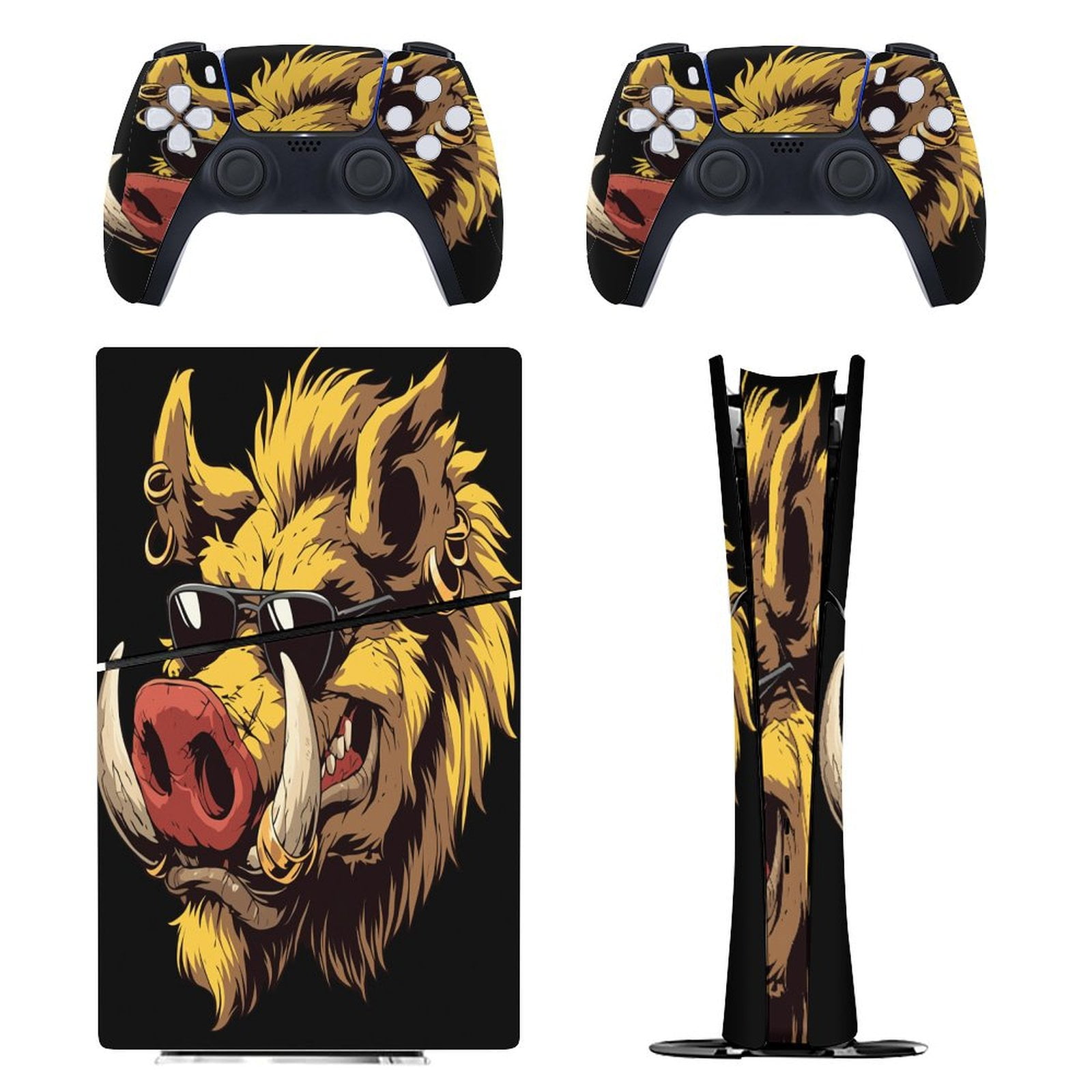Psychedelic Pig Head Colorful PS5/PS5 Pro/PS5 Slim Digital Disc Skin ...