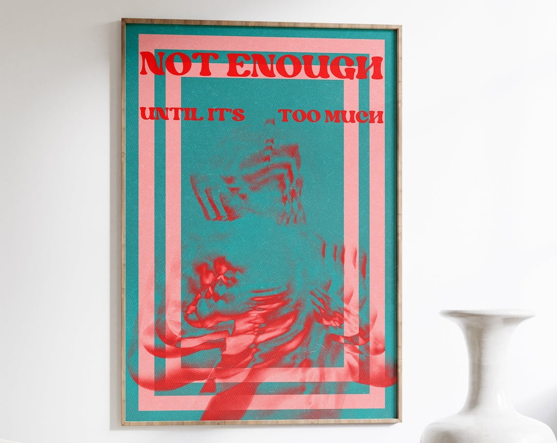 Psychedelic Poster, Red Wall Art, Dopamine Decor, Aesthetic Wall Art ...