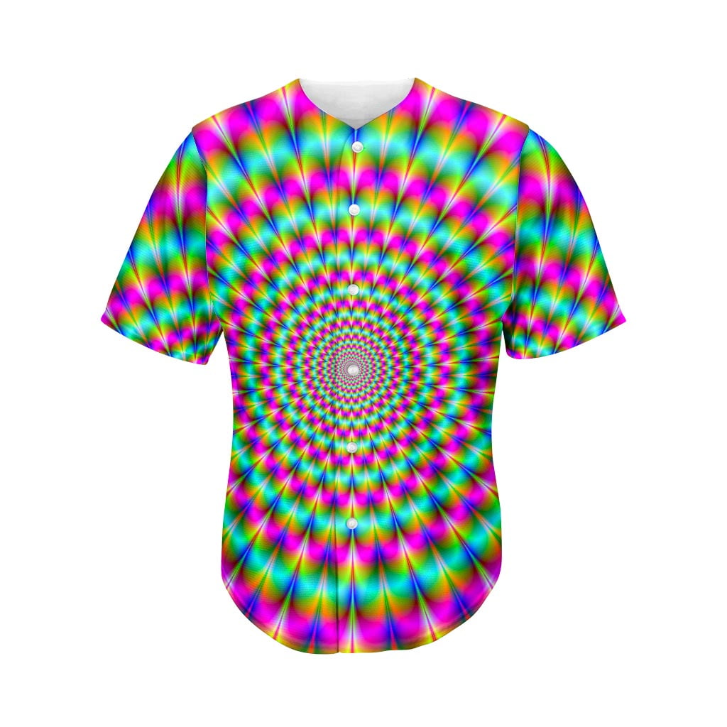 Psychedelic Rave Optical Illusion Active Baseball Jersey for Men and ...