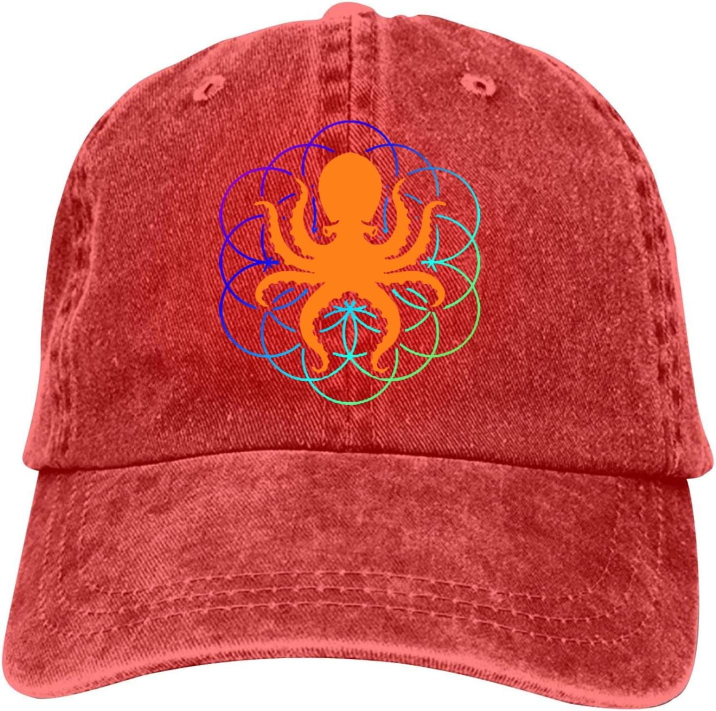 Psychedelic Sacred Geometry Octopus Baseball Cap Vintage Adjustable ...