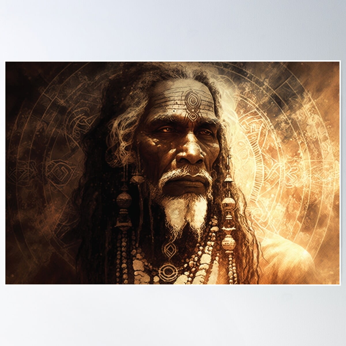 Psychedelic Shaman Poster Wall Art, Modern Wall Decor For Living Room ...
