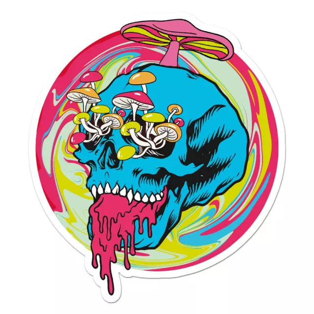 Psychedelic Skull Shrooms Sticker Phone Decal Water Bottle Stickers Car ...