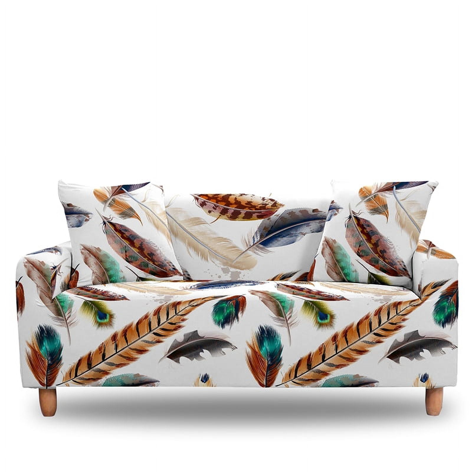 Psychedelic Sofa Cover For Living Room r Feather Printing Elastic All ...