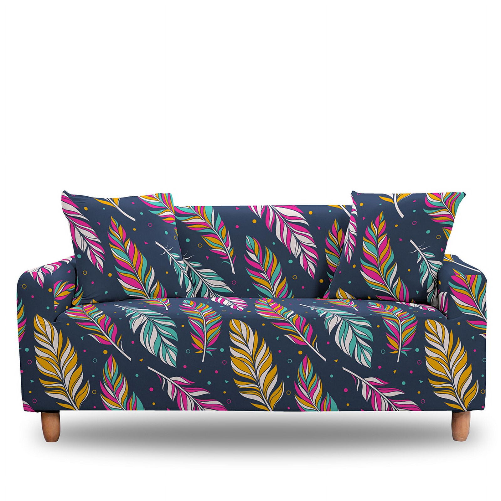 Psychedelic Sofa Cover For Living Room r Feather Printing Elastic All ...