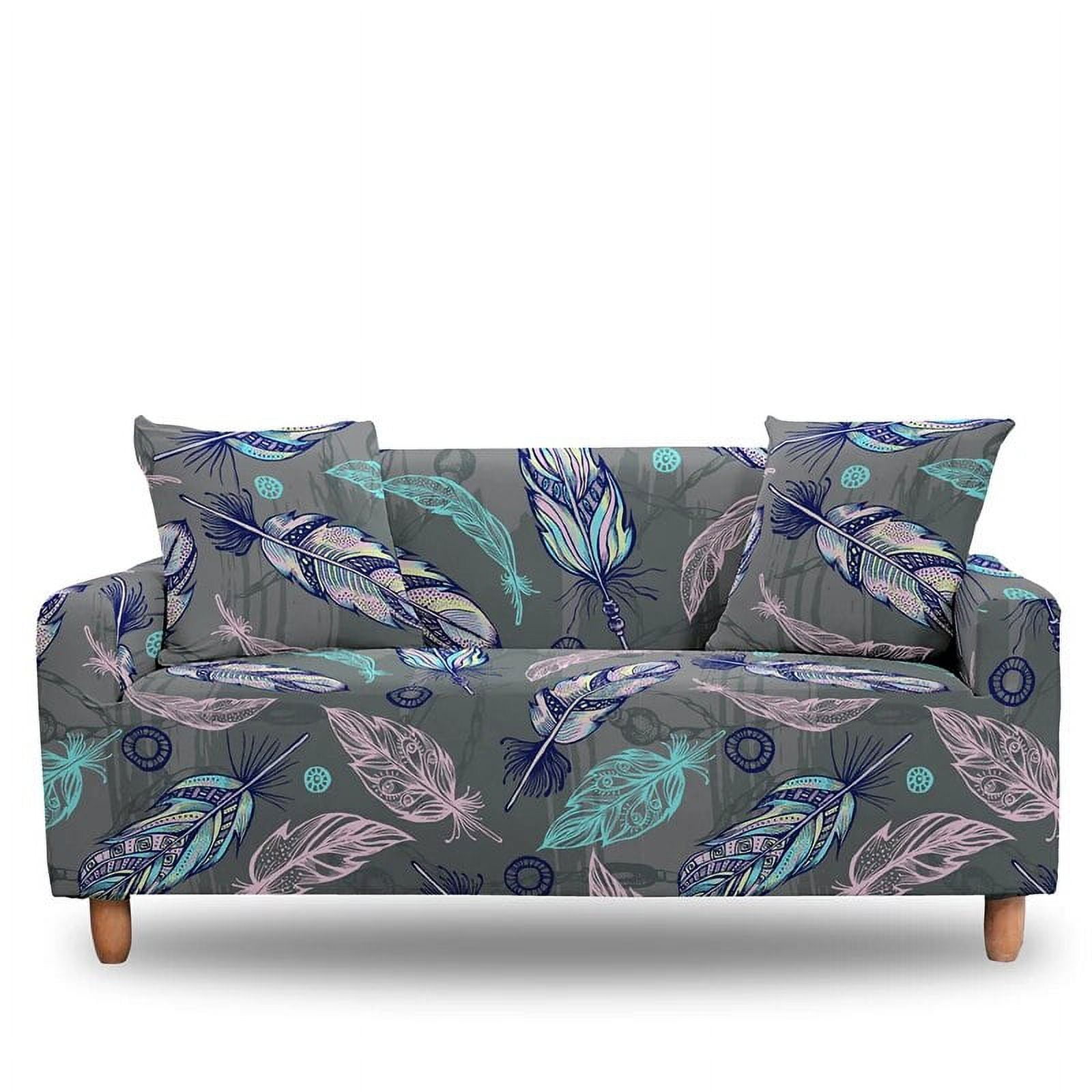 Psychedelic Sofa Cover For Living Room r Feather Printing Elastic All ...