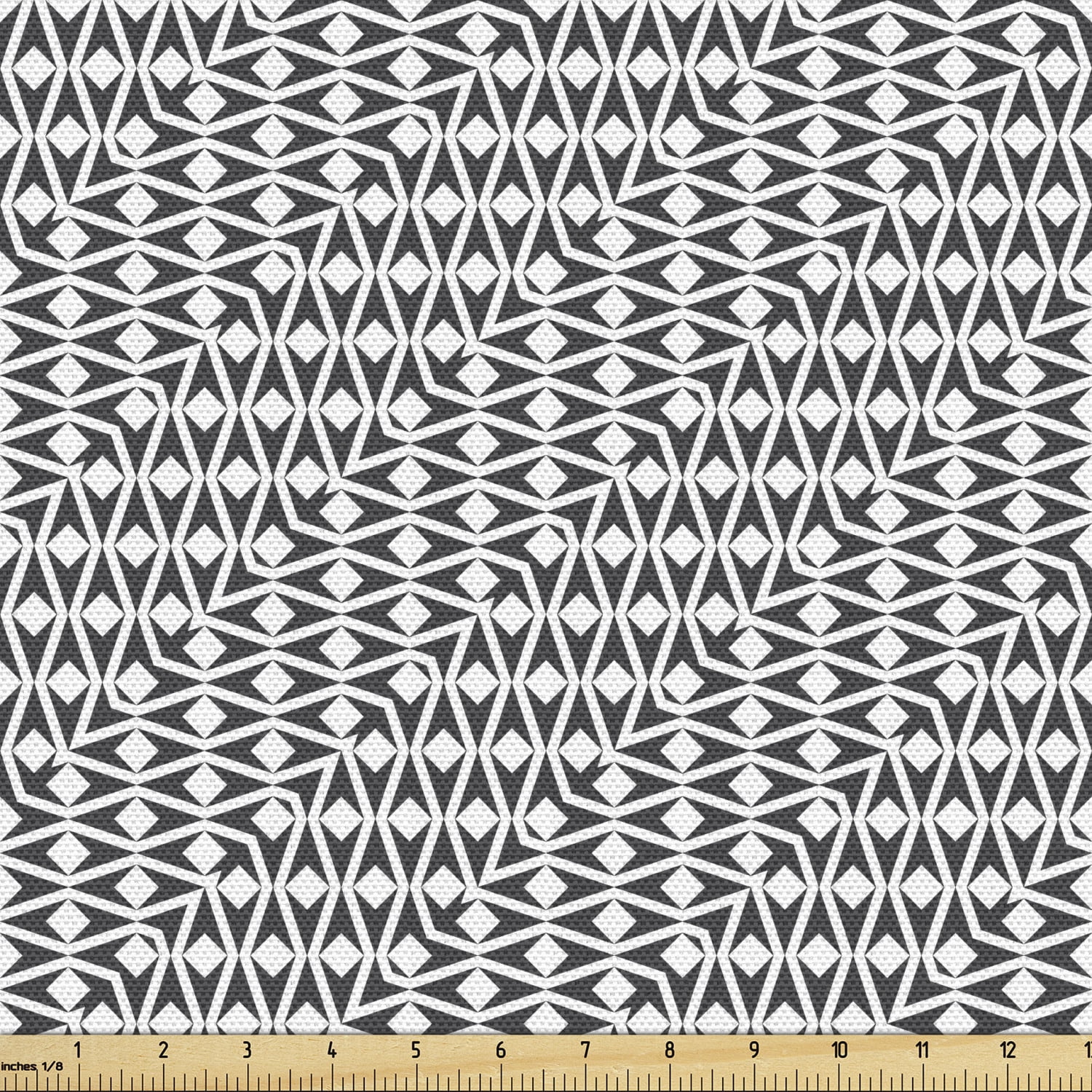 Psychedelic Sofa Upholstery Fabric by the Yard, Zigzag Waving Forms ...