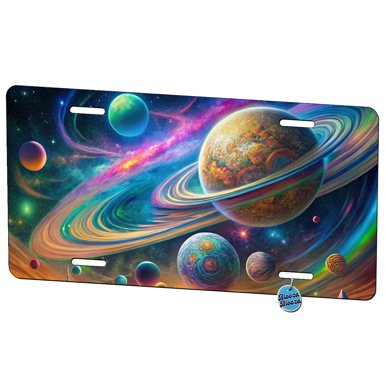 Psychedelic Solar System Space Design Metal Novelty License Plate ...