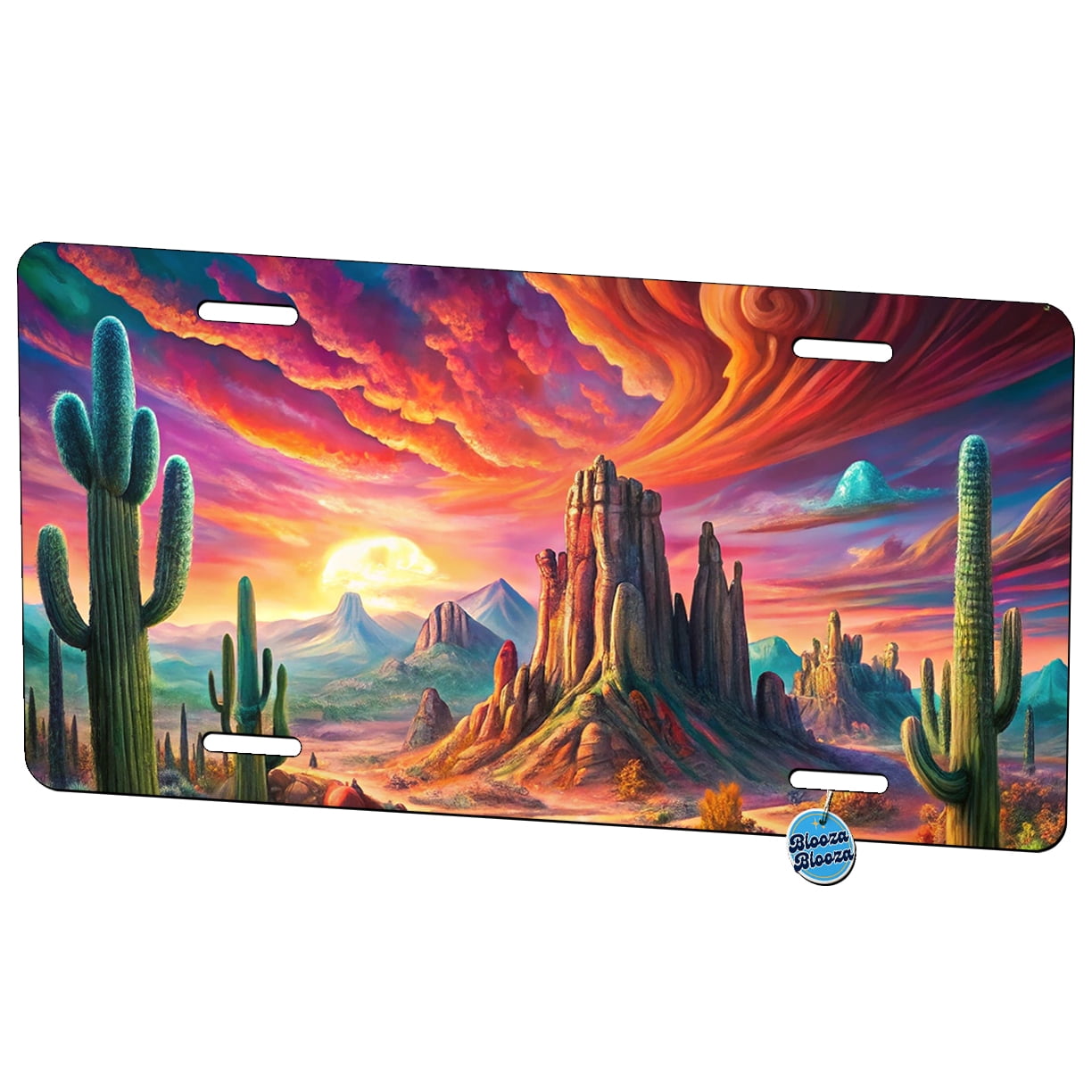 Psychedelic Southwest Desert Scene Metal Novelty License Plate ...