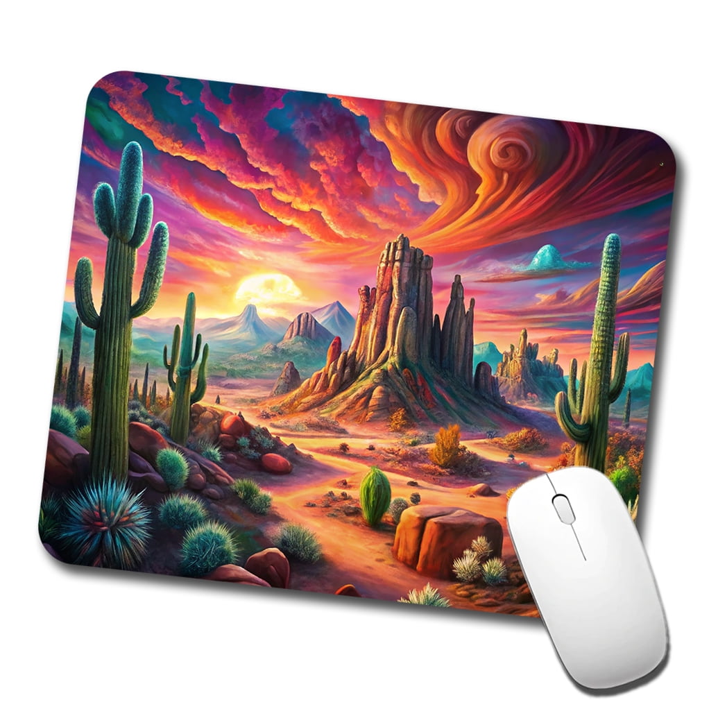 Psychedelic Southwest Desert Scene Mouse Pad Low Profile Gaming Mat ...