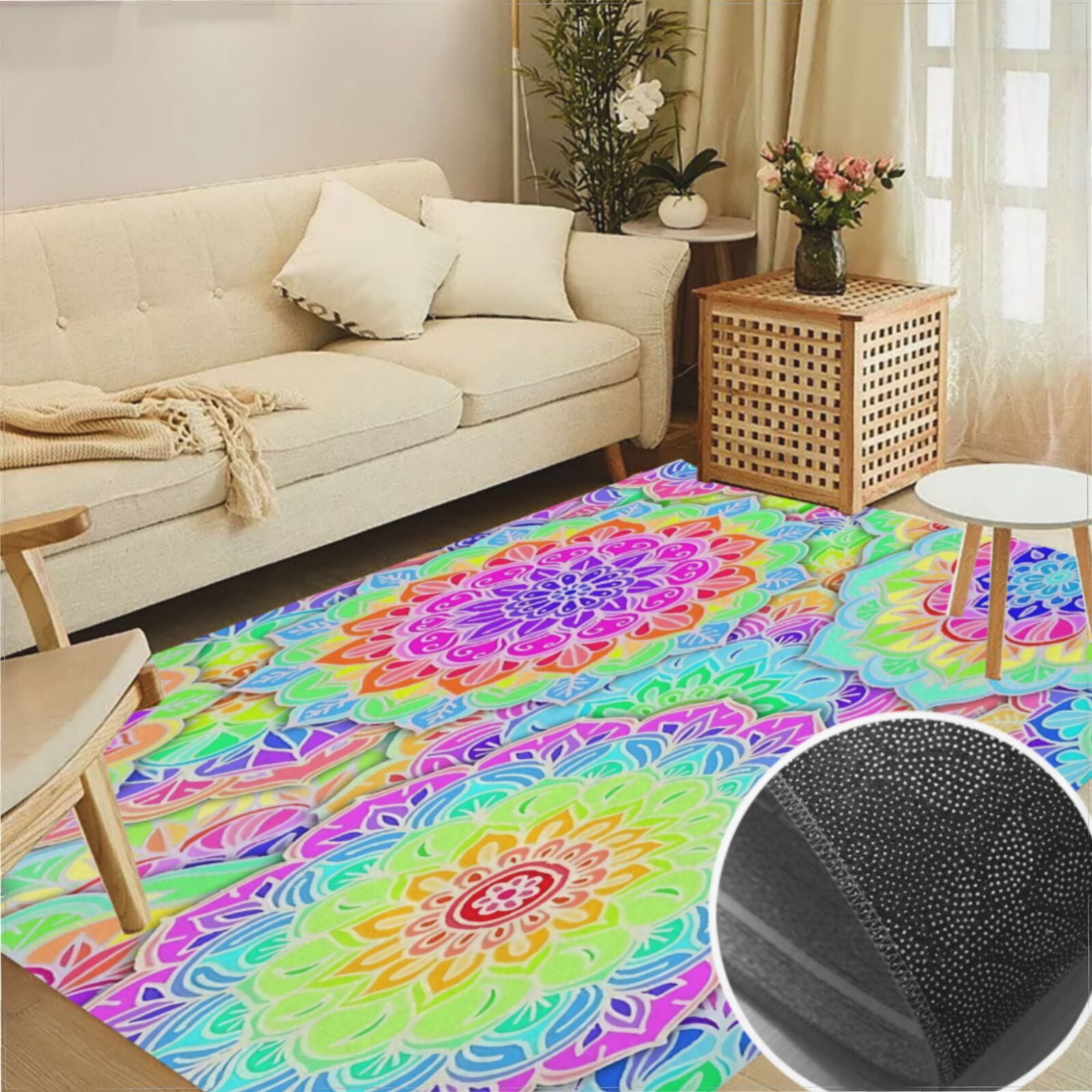 Psychedelic Summer Adult Home Decor Bedroom Living Room Crystal Velvet ...