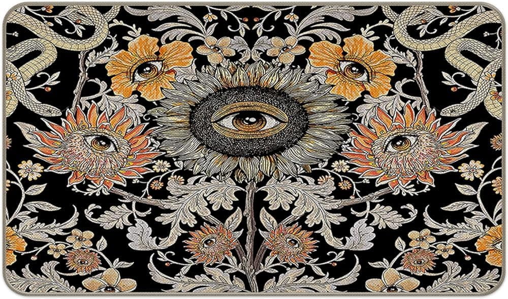 Psychedelic Sunflower Evil Eyes Entrance Door Mat 24x16 Inch Doormats ...