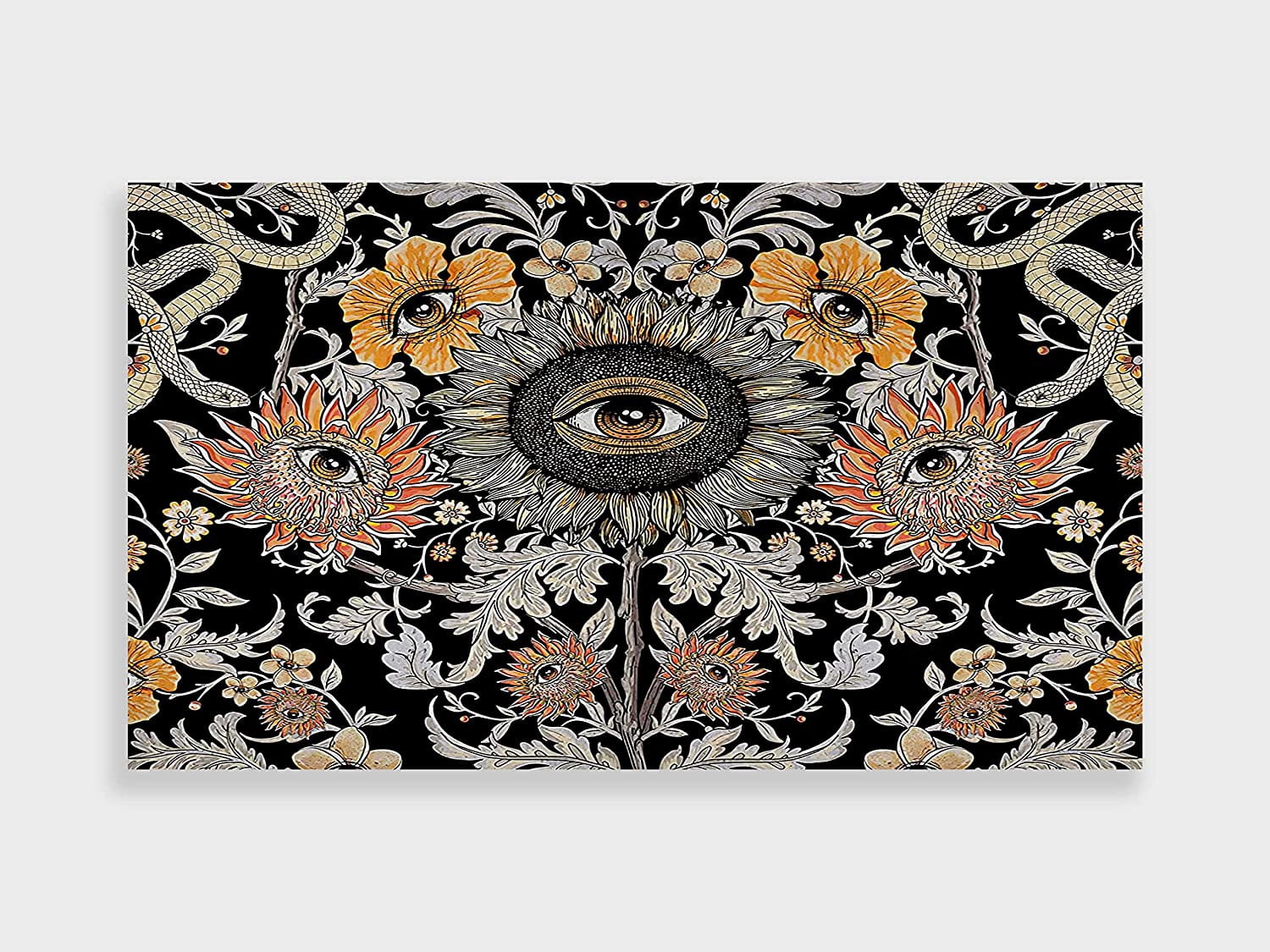 Psychedelic Sunflower Trippy Floral Evil Eyes Hippy Snake Napa Skin ...